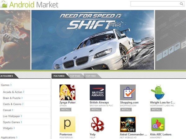 Android Market nu ook als online web versie gelanceerd | FWD