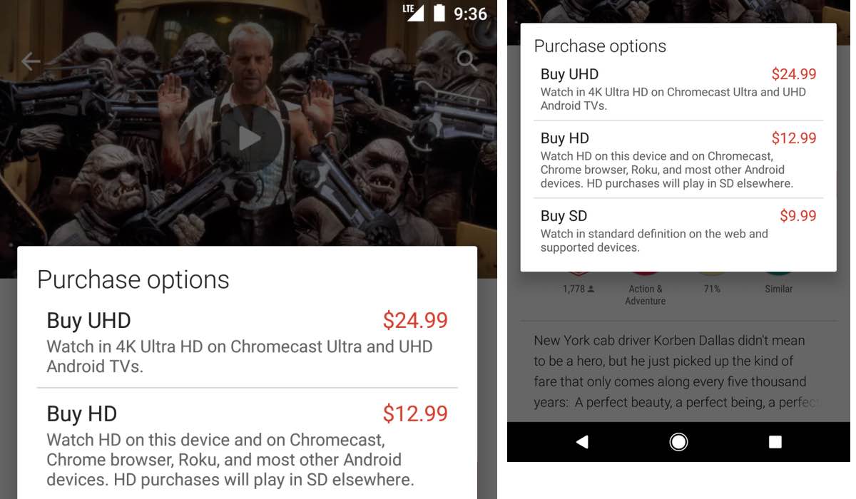 Google begint verkoop en verhuur Ultra HD-films in Play Store | FWD